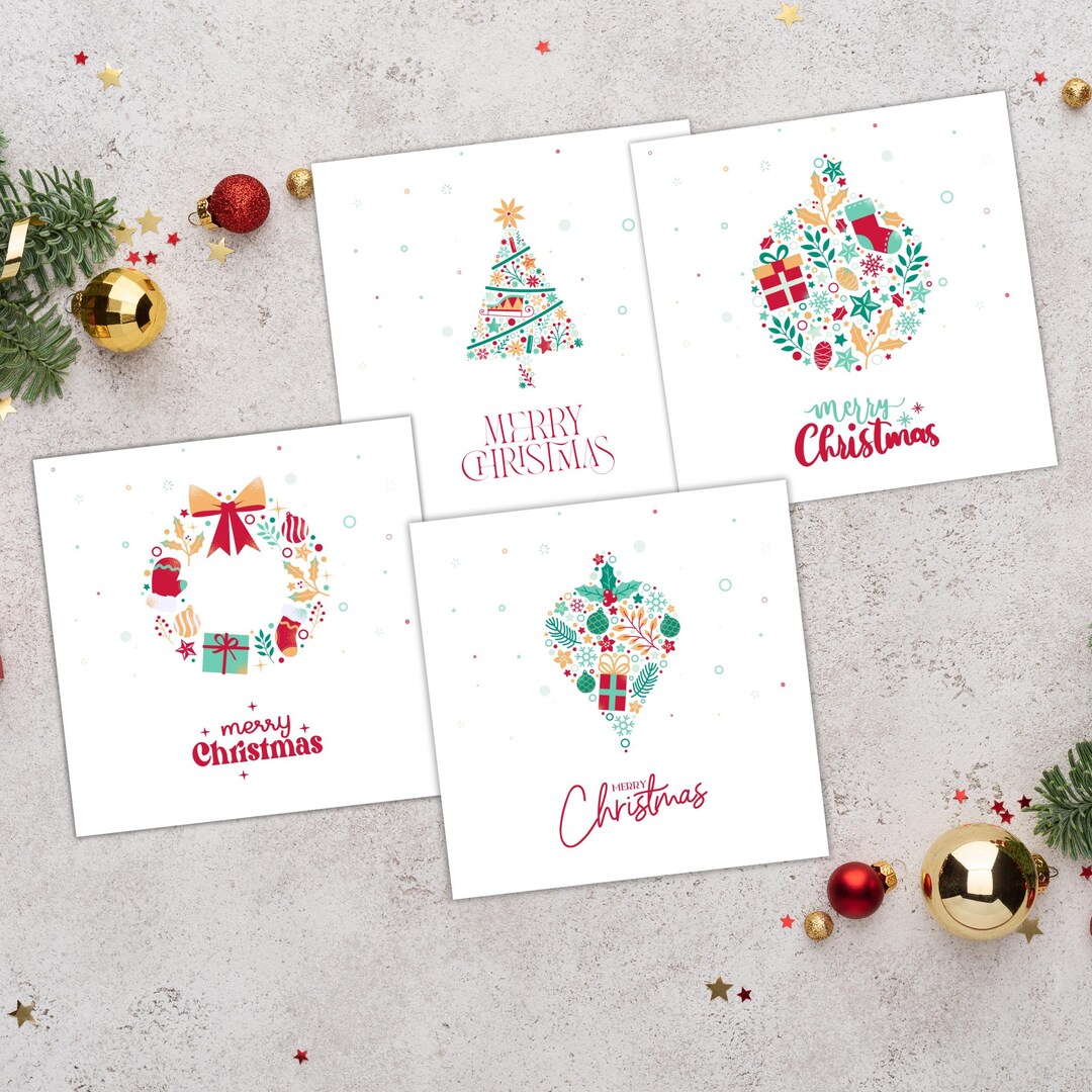 Christmas Card Set Printable | Digital Download Xmas Cards | DIY ...