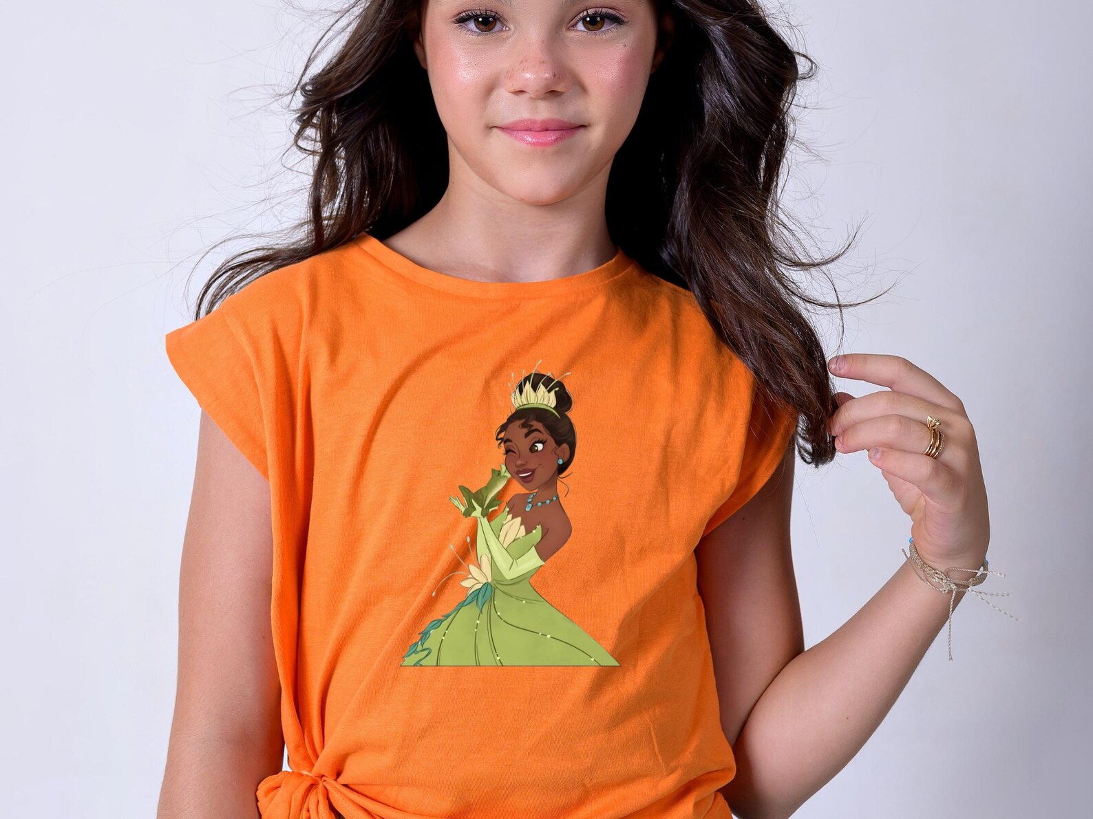 Baby Tiana Clipart PNG, Princess Tiana, Green Dress Crown Cute Girl ...