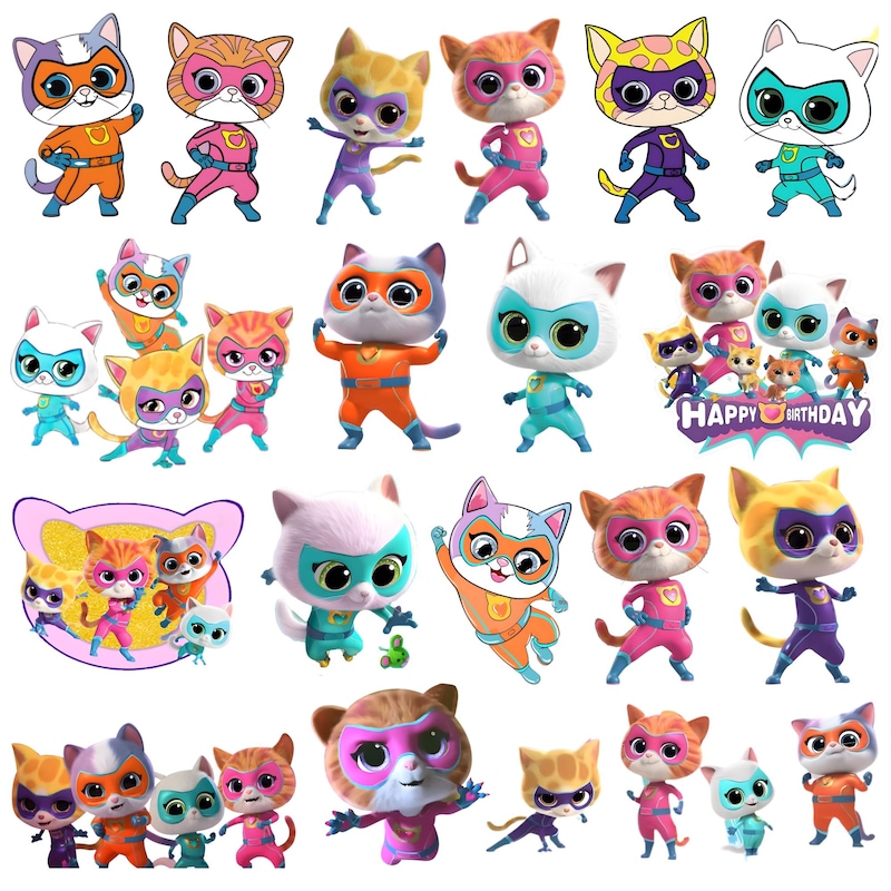 Cat Birthday Clipart - Etsy