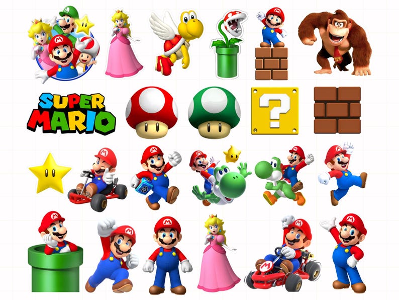 Paquete SVG de Super Mario para Cricut y sublimación, archivos de corte ...