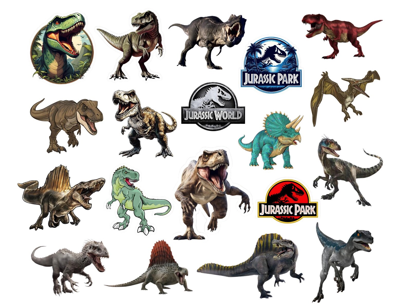 Jurassic Dinosaur Clipart Bundle: Jurassic SVG, PNG, & Digital Paper ...