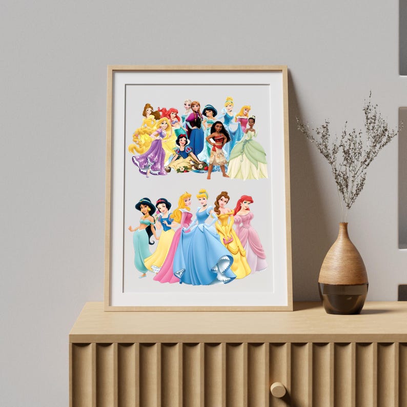 Princess PNG Cliparts Bundle, Princesses PNG Cartoon Sublimation ...