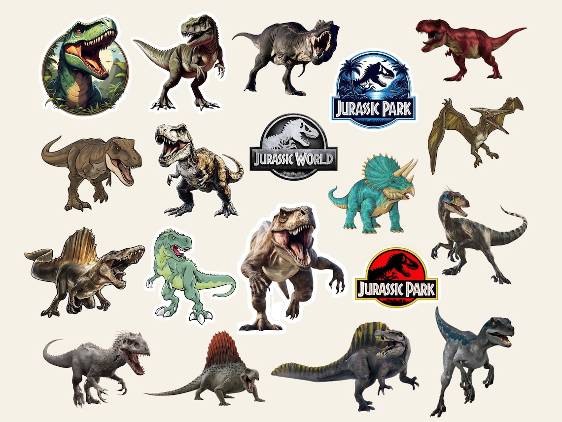 Jurassic Dinosaur Clipart Bundle: Jurassic SVG, PNG, & Digital Paper ...
