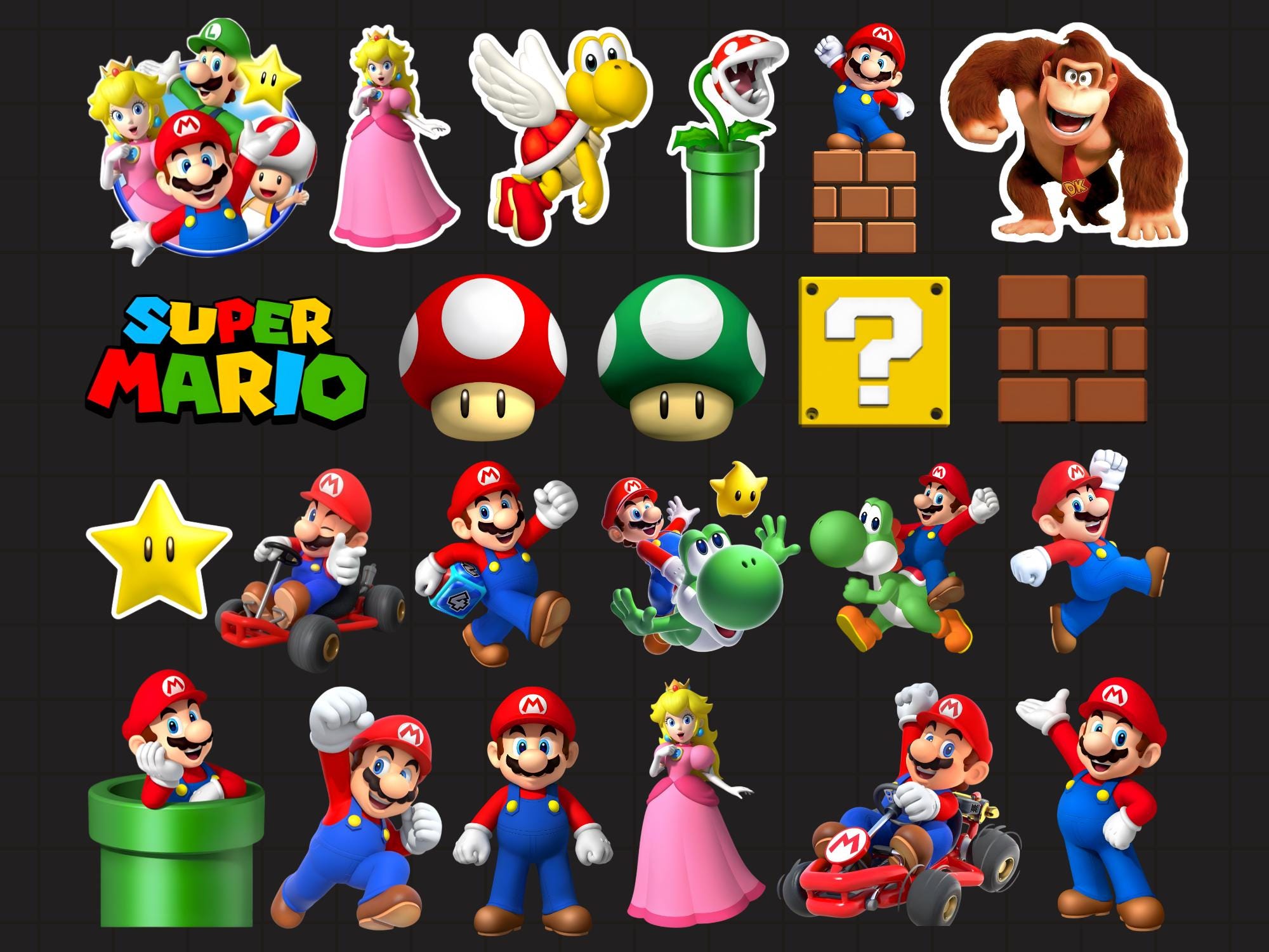 Super Mario SVG Bundle for Cricut and Sublimation, Mario Cut Files ...