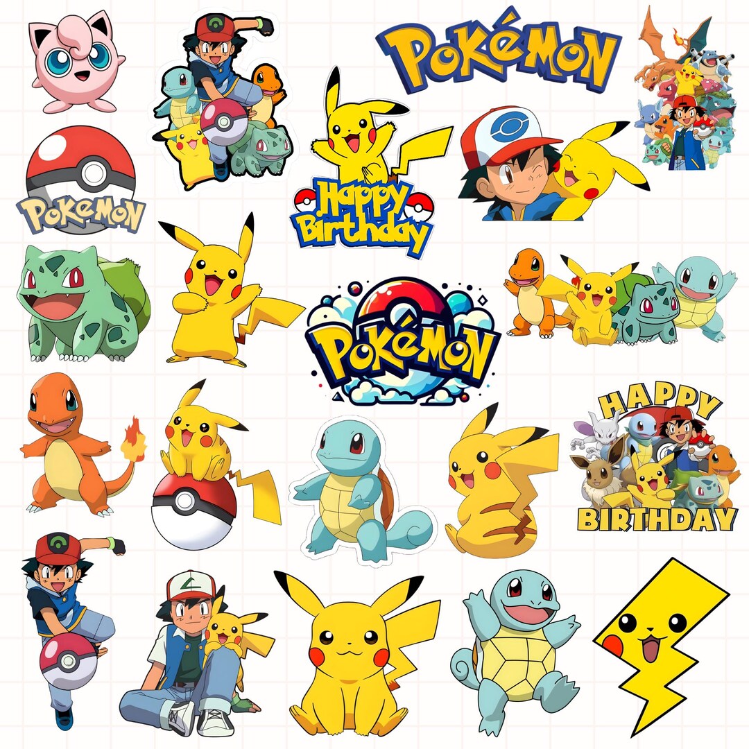 Pokemon Svg Bundle, Pokemon Clipart and Png Stickers, Cut Files for ...