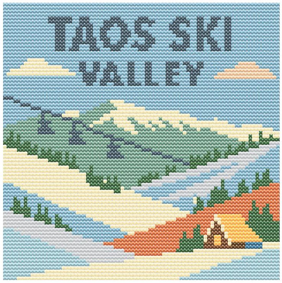 Taos Ski Valley Cross Stitch Pattern – 80x80 New Mexico Landmark ...