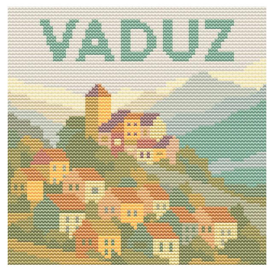 Vaduz Cross Stitch Pattern – 80x80 Liechtenstein City Embroidery ...
