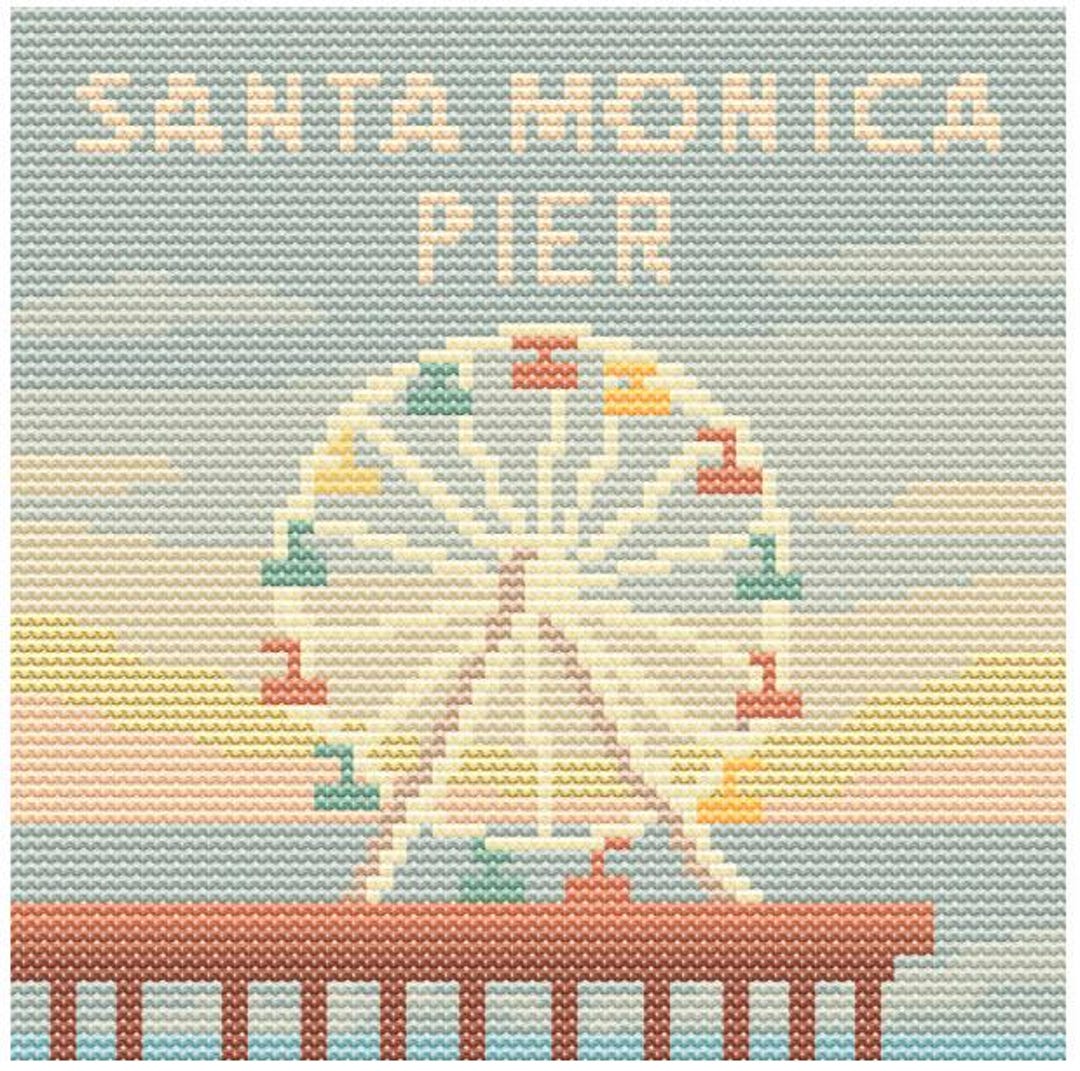 Santa Monica Pier Cross Stitch Pattern – 80x80 California Landmark ...