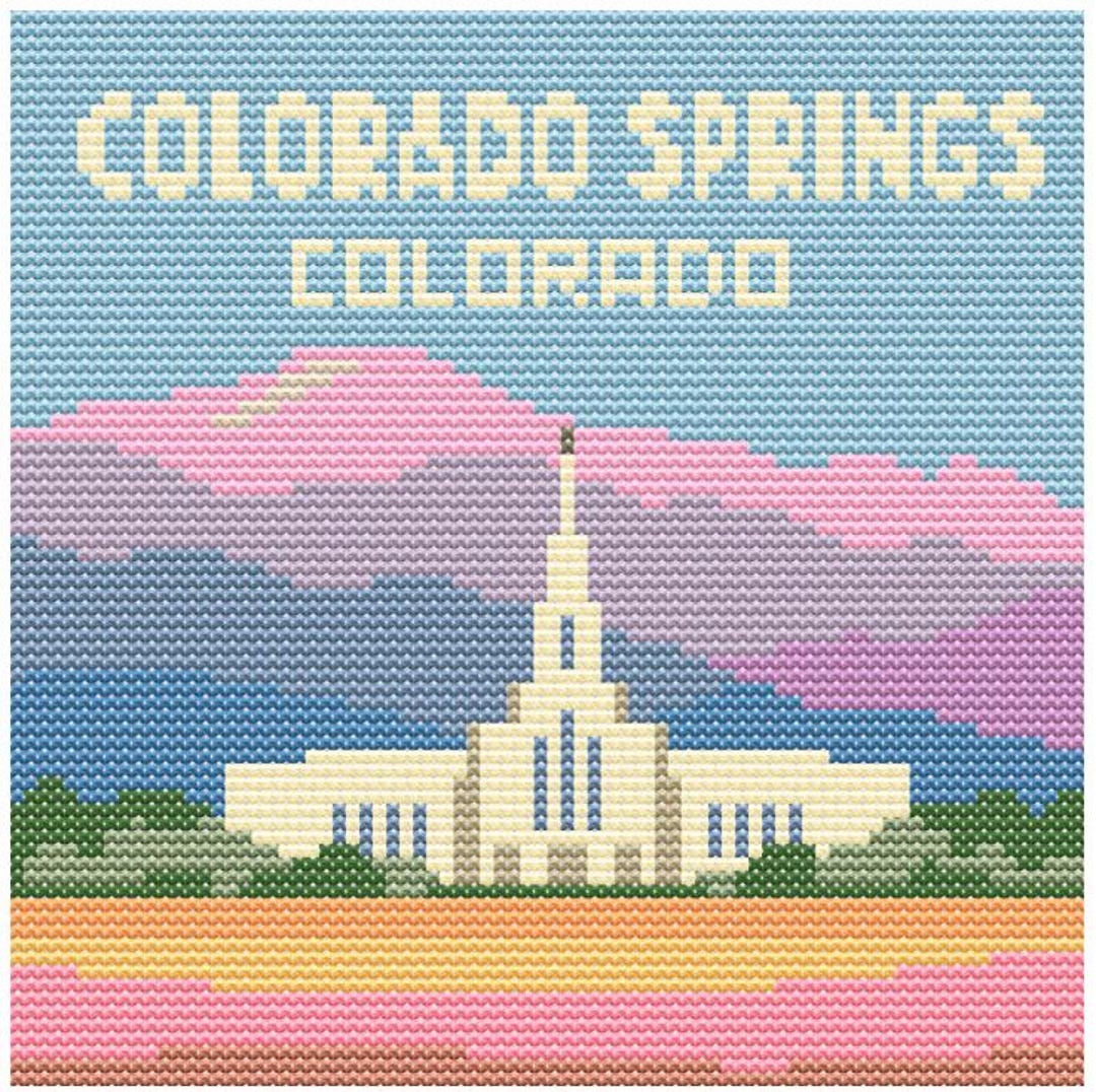 Colorado Springs LDS Temple Cross Stitch Pattern – 80x80 Mormon Temple ...