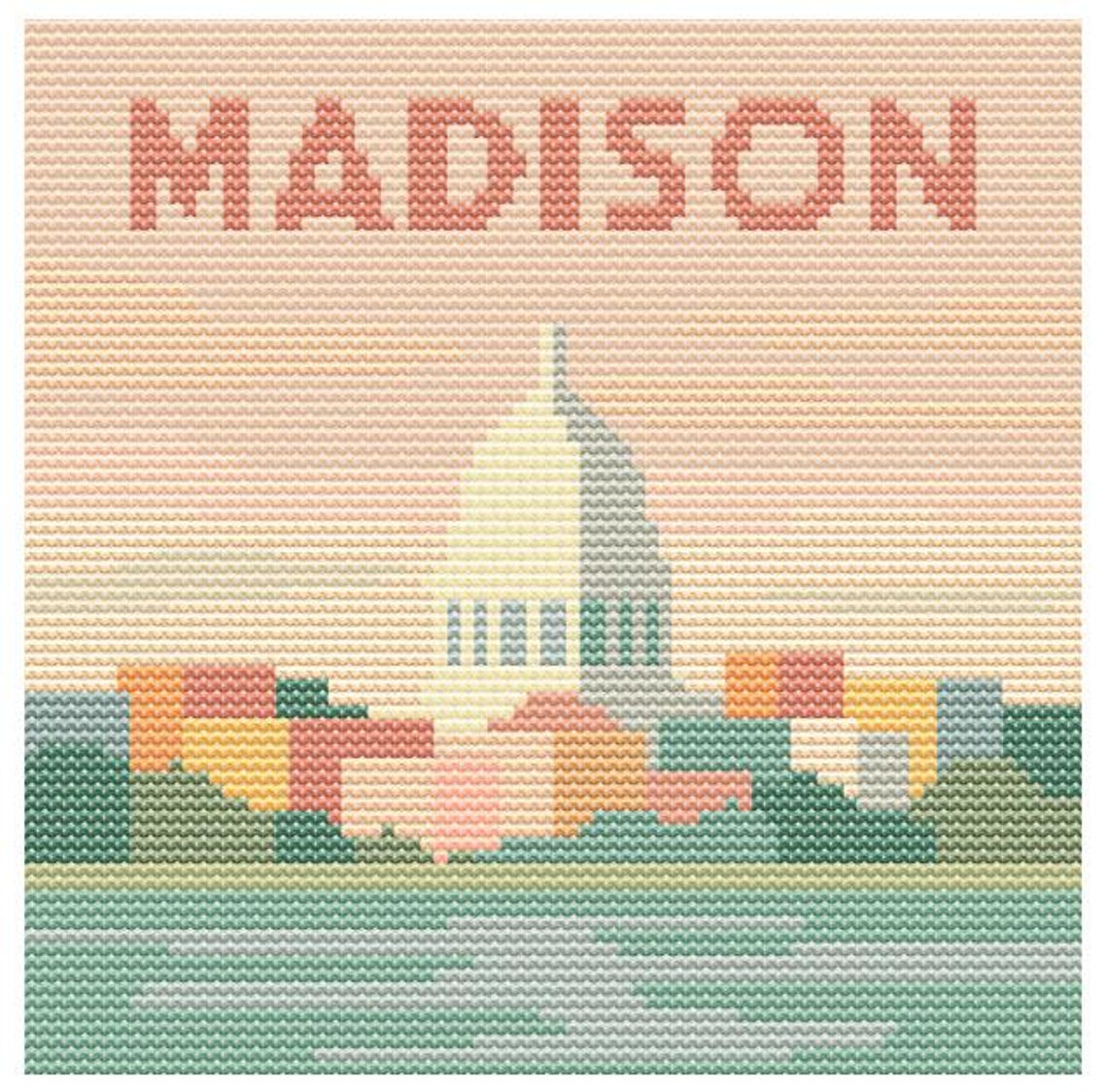 Madison Cross Stitch Pattern – 80x80 Wisconsin Capital – Embroidery PDF ...