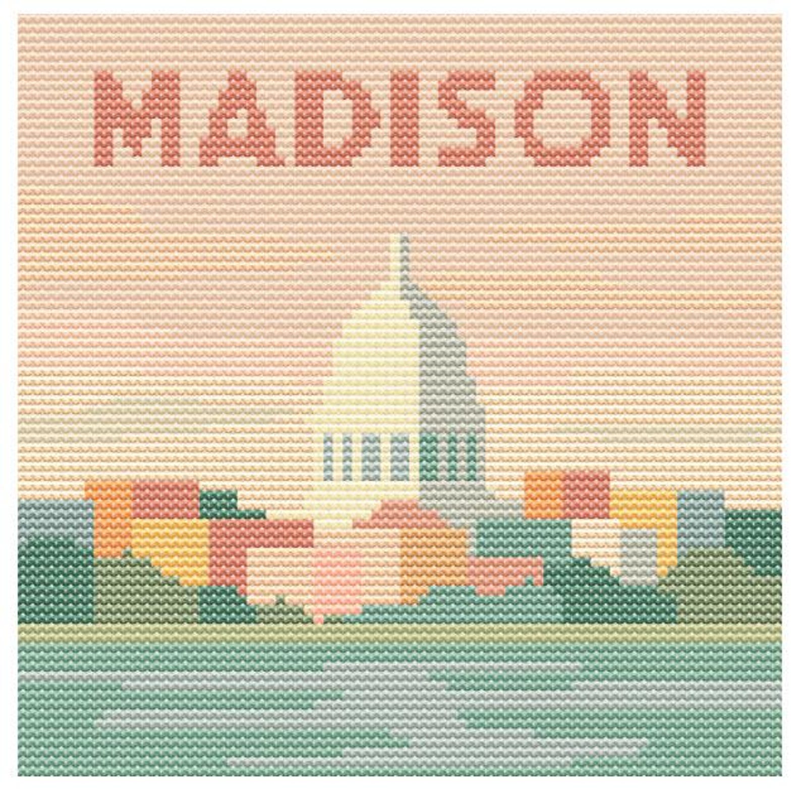 Madison Cross Stitch Pattern – 80x80 Wisconsin Capital – Embroidery PDF ...