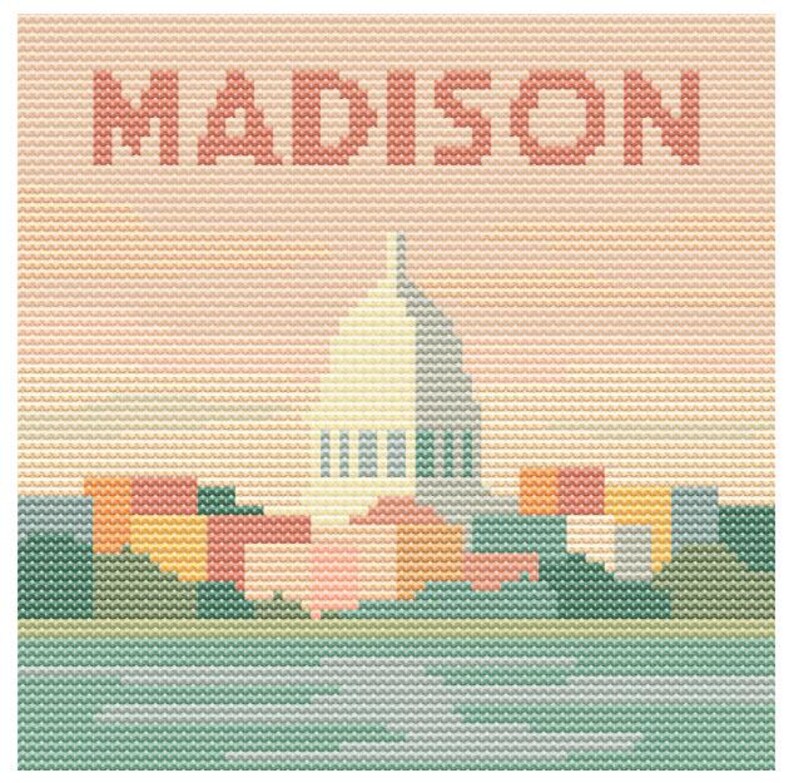 Madison Cross Stitch Pattern – 80x80 Wisconsin Capital – Embroidery PDF ...