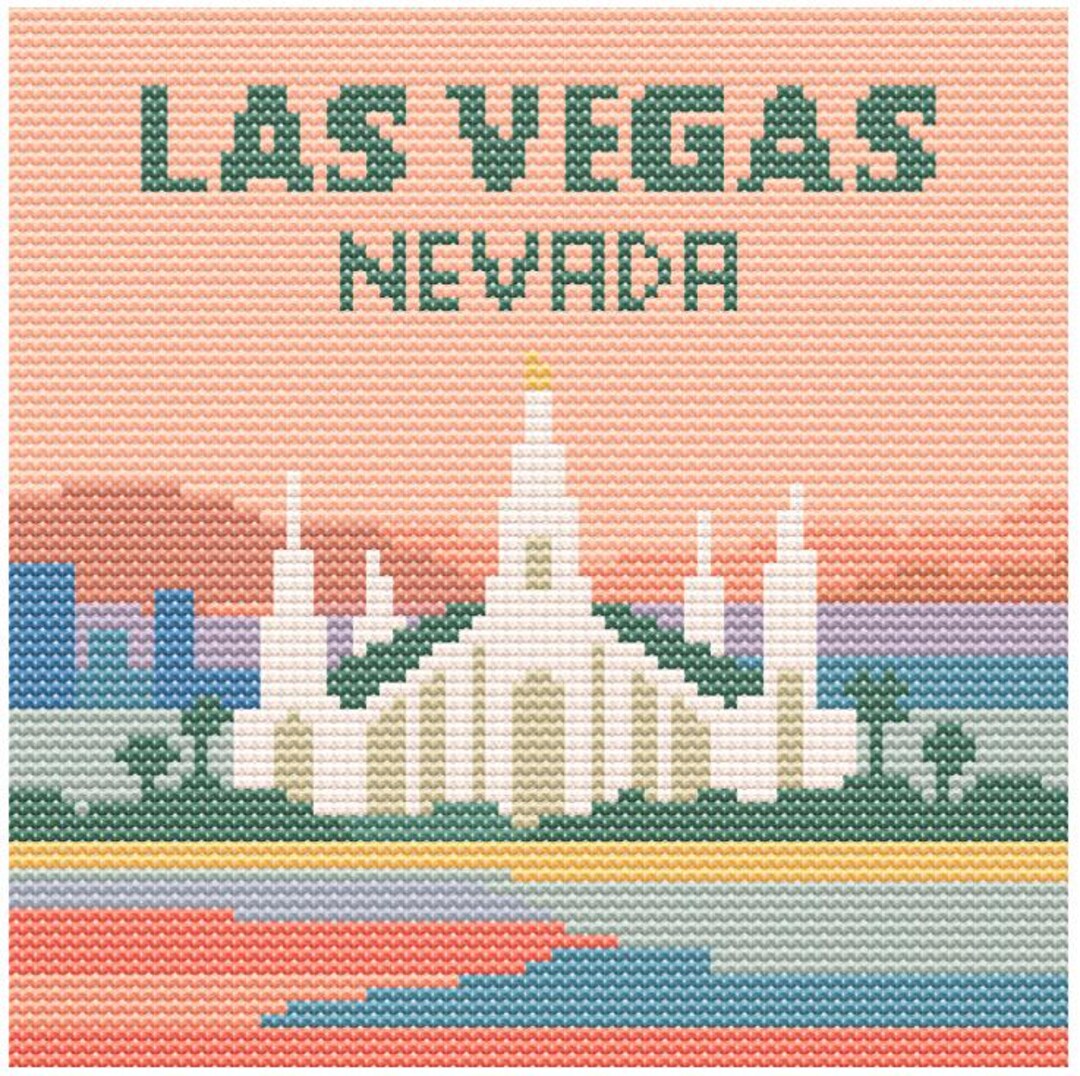 Las Vegas Nevada LDS Temple Cross Stitch Pattern – 80x80 Mormon Temple ...