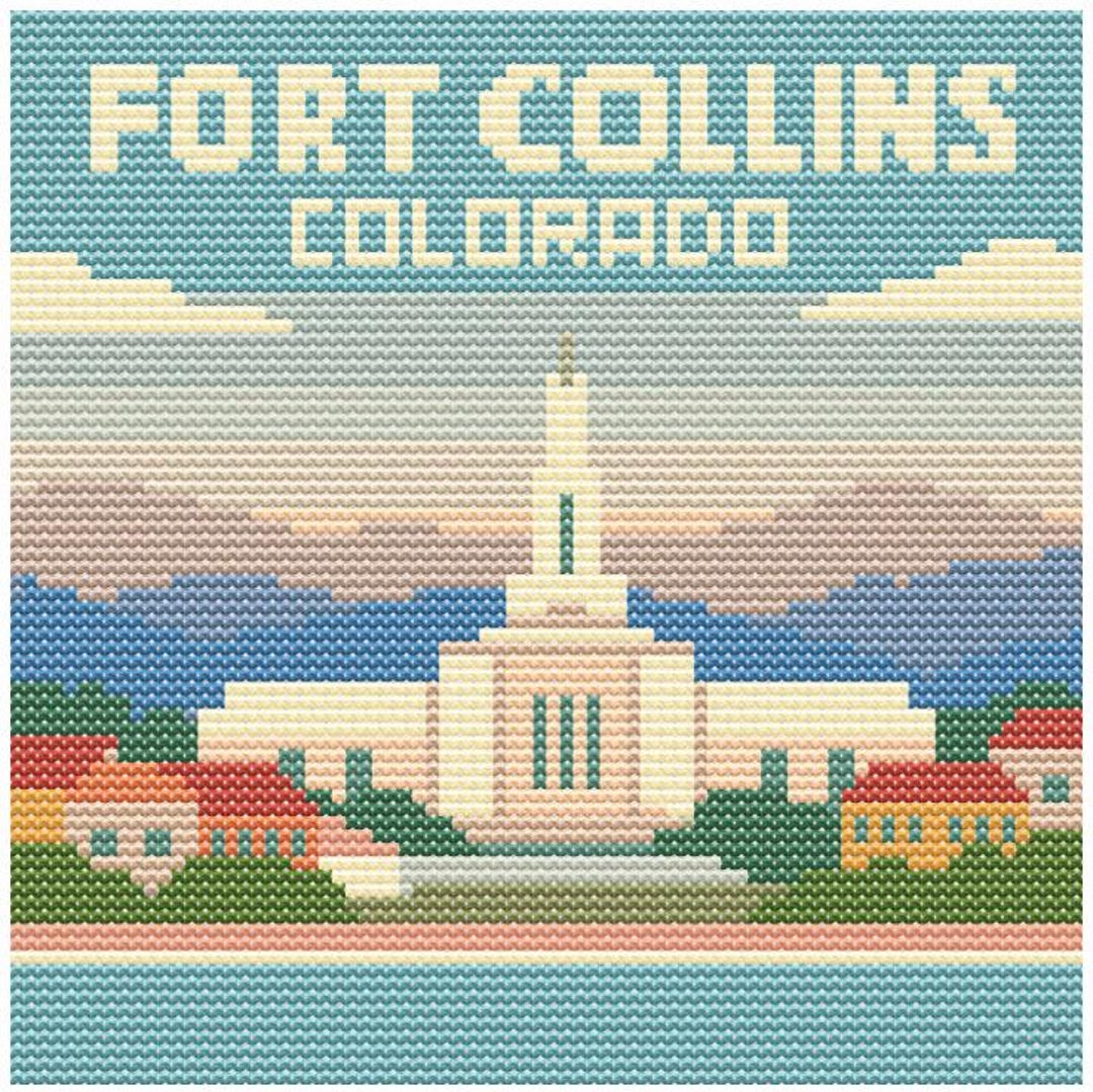Fort Collins Colorado LDS Temple Cross Stitch Pattern – 80x80 Mormon ...