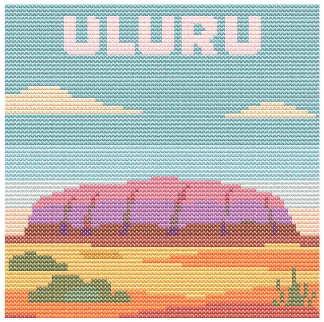 Uluru Ayers Rock Cross Stitch Pattern – 80x80 UNESCO World Heritage ...