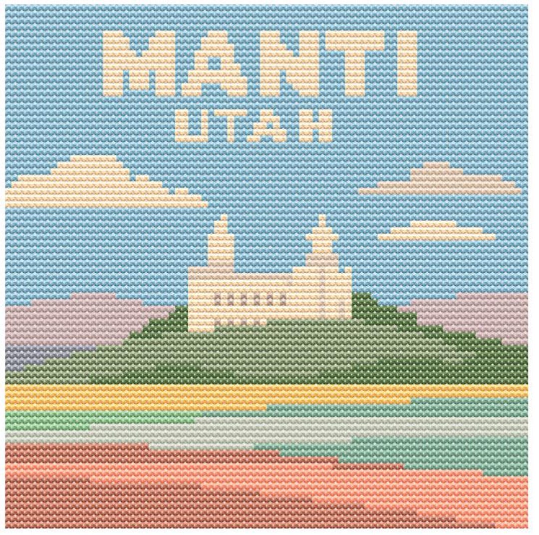 Manti Utah LDS Temple Cross Stitch Pattern – 80x80 Historic Mormon ...