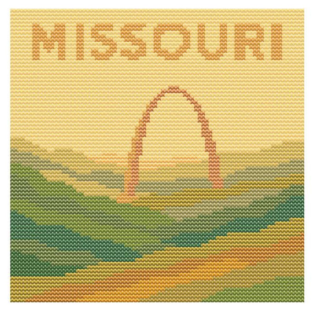 Missouri Cross Stitch Pattern – 80x80 US State – Embroidery PDF – Retro ...