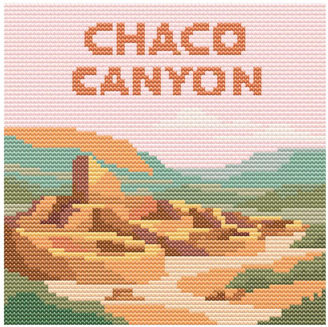 Chaco Canyon Ruins Cross Stitch Pattern – 80x80 New Mexico Landmark ...