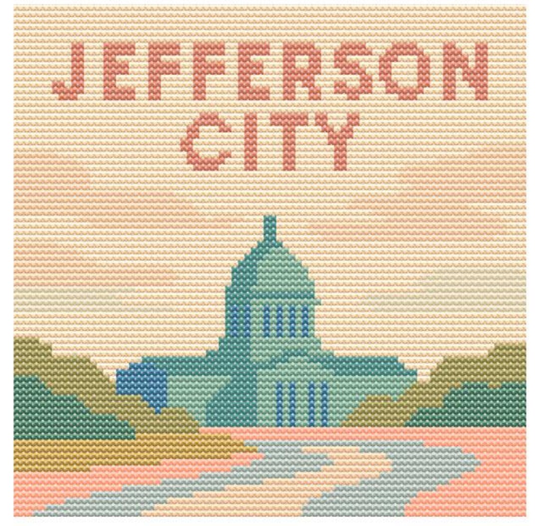 Jefferson City Cross Stitch Pattern – 80x80 Missouri Capital ...
