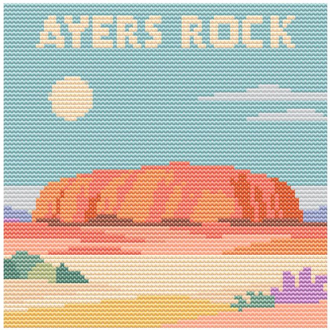 Ayers Rock Uluru Cross Stitch Pattern – 80x80 UNESCO World Heritage ...