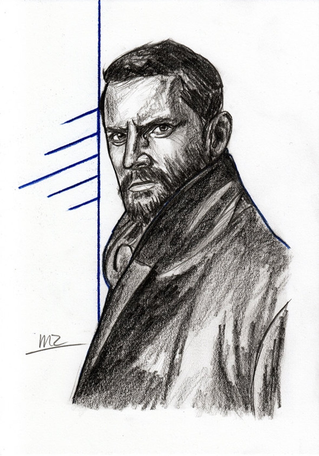 Richard Armitage as John Proctor- Original Pencil Sketch - Size A5 - Etsy