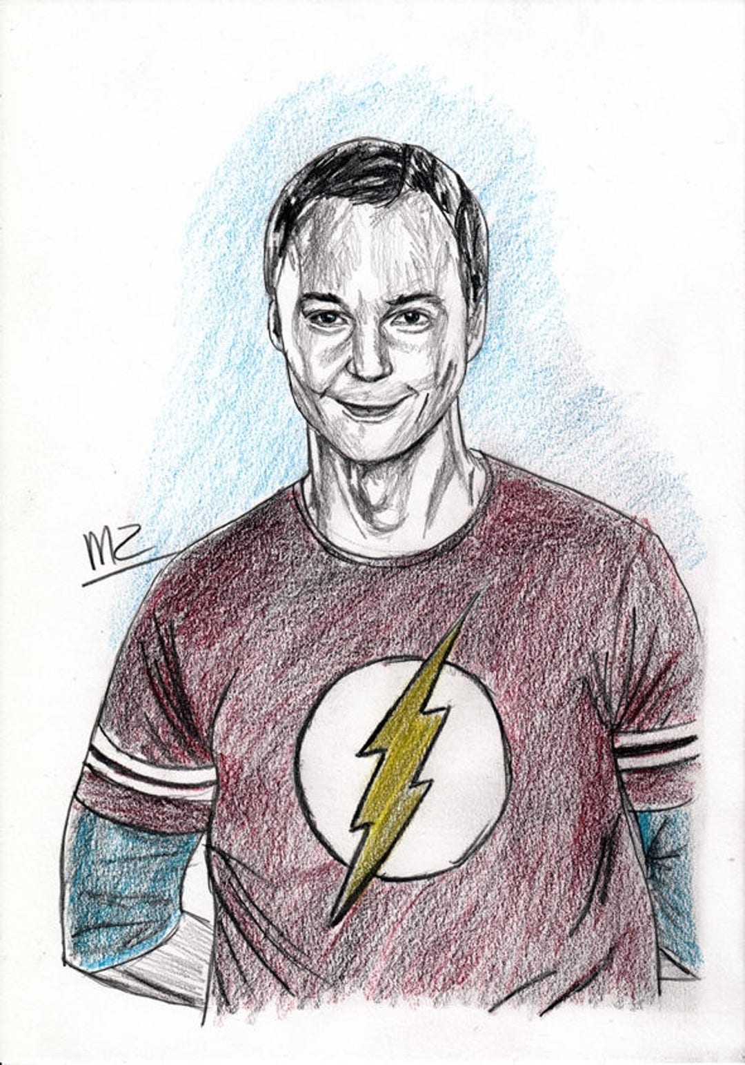 Jim Parsons / Sheldon Cooper Original Pencil Sketch Size A5 - Etsy