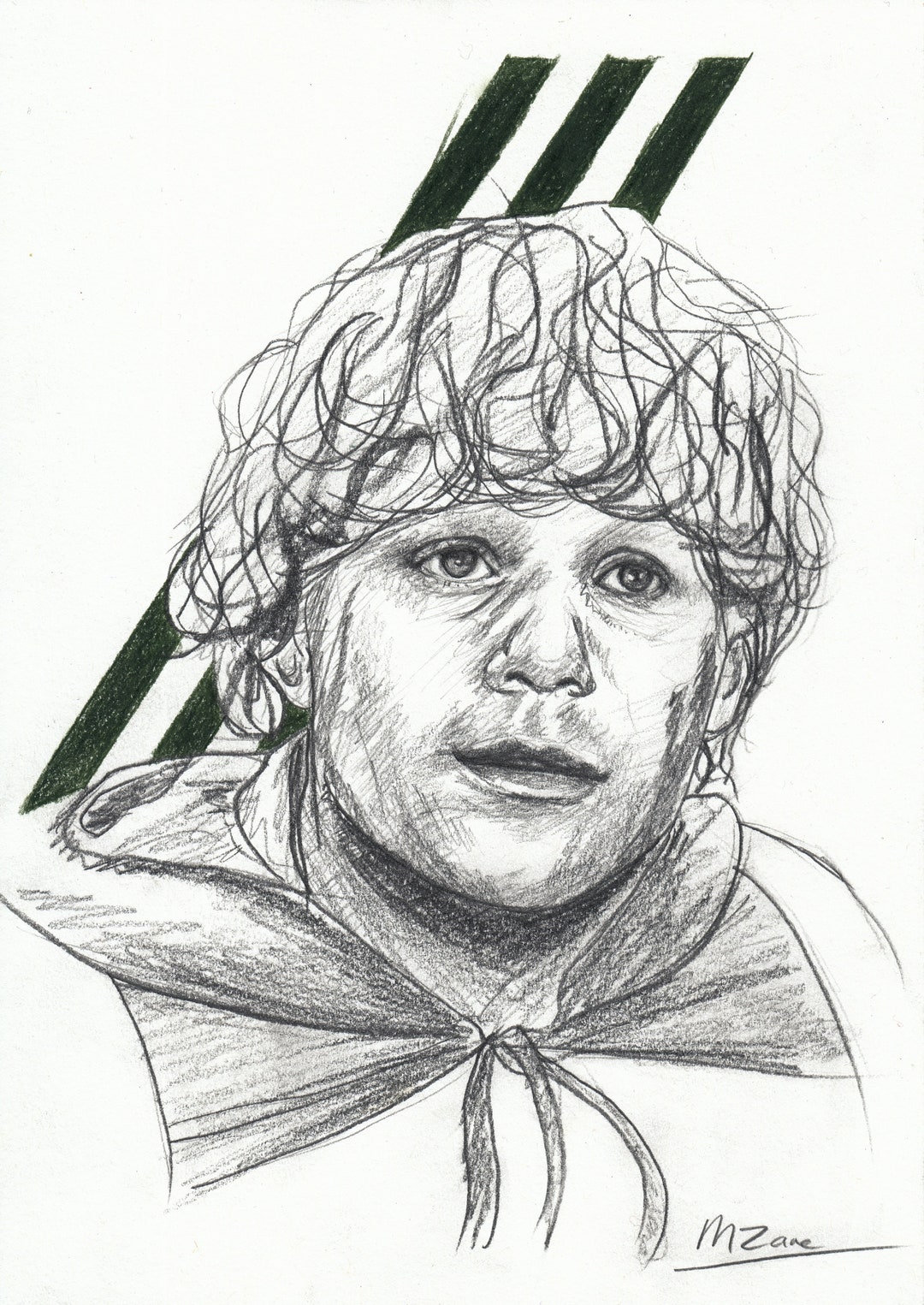 Sean Astin as Samwise Gamgee - Original Pencil Sketch - Size A5 - Etsy