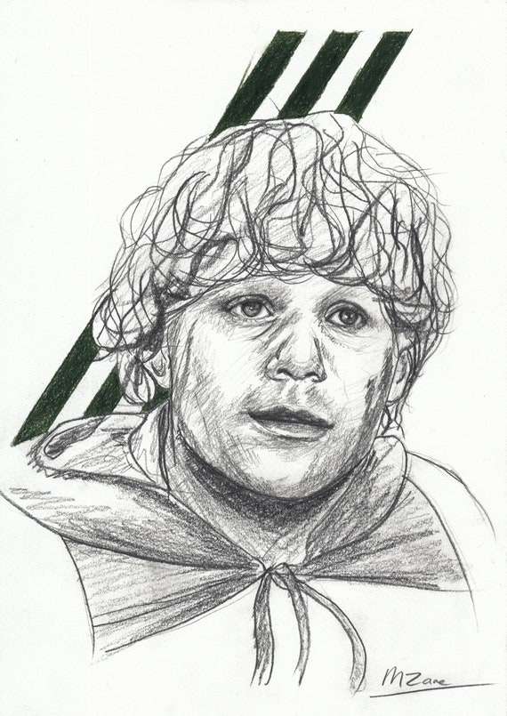 Sean Astin as Samwise Gamgee Original Pencil Sketch Size | Etsy