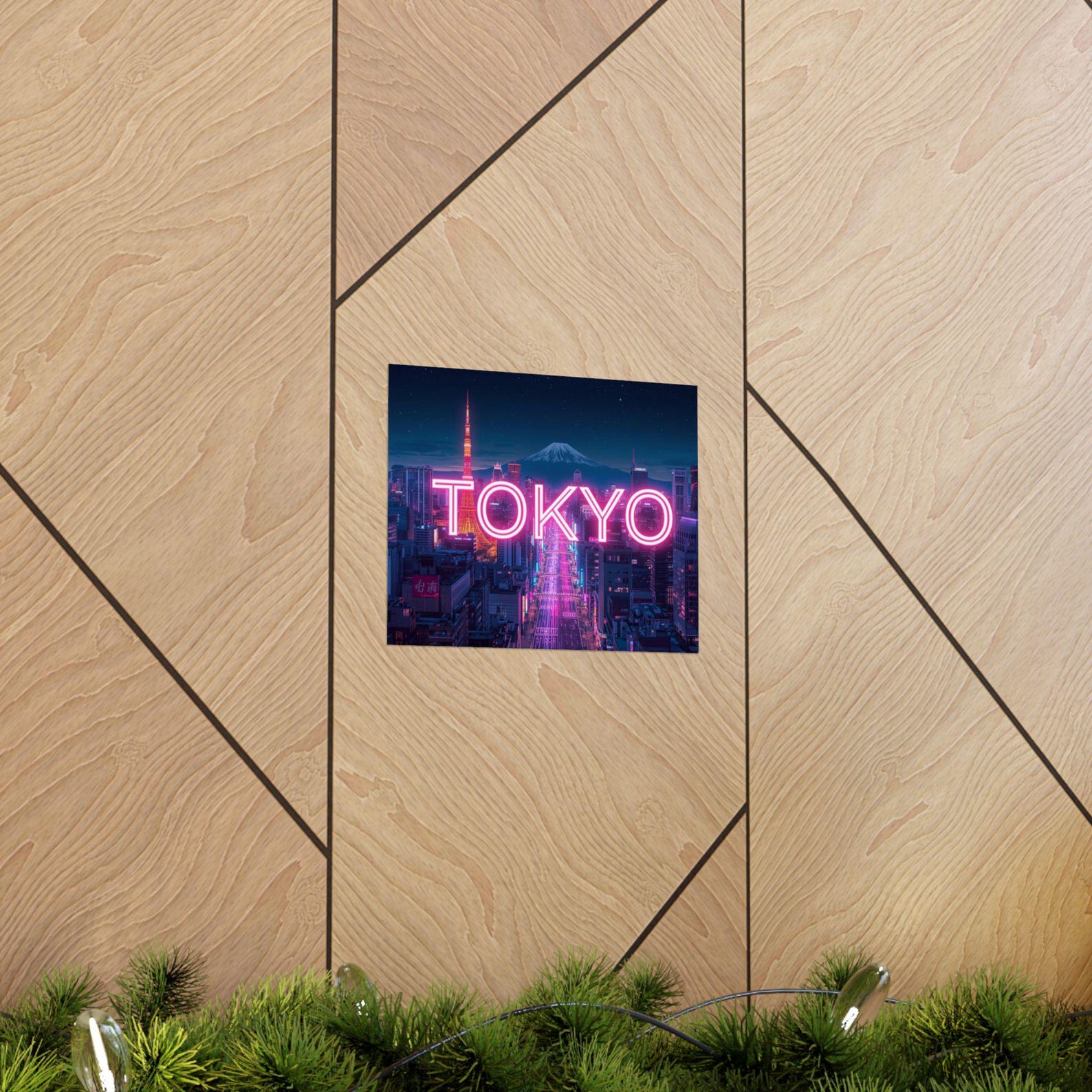 Tokyo Neon City Matte Horizontal Poster | Retro Cyberpunk Skyline - Etsy