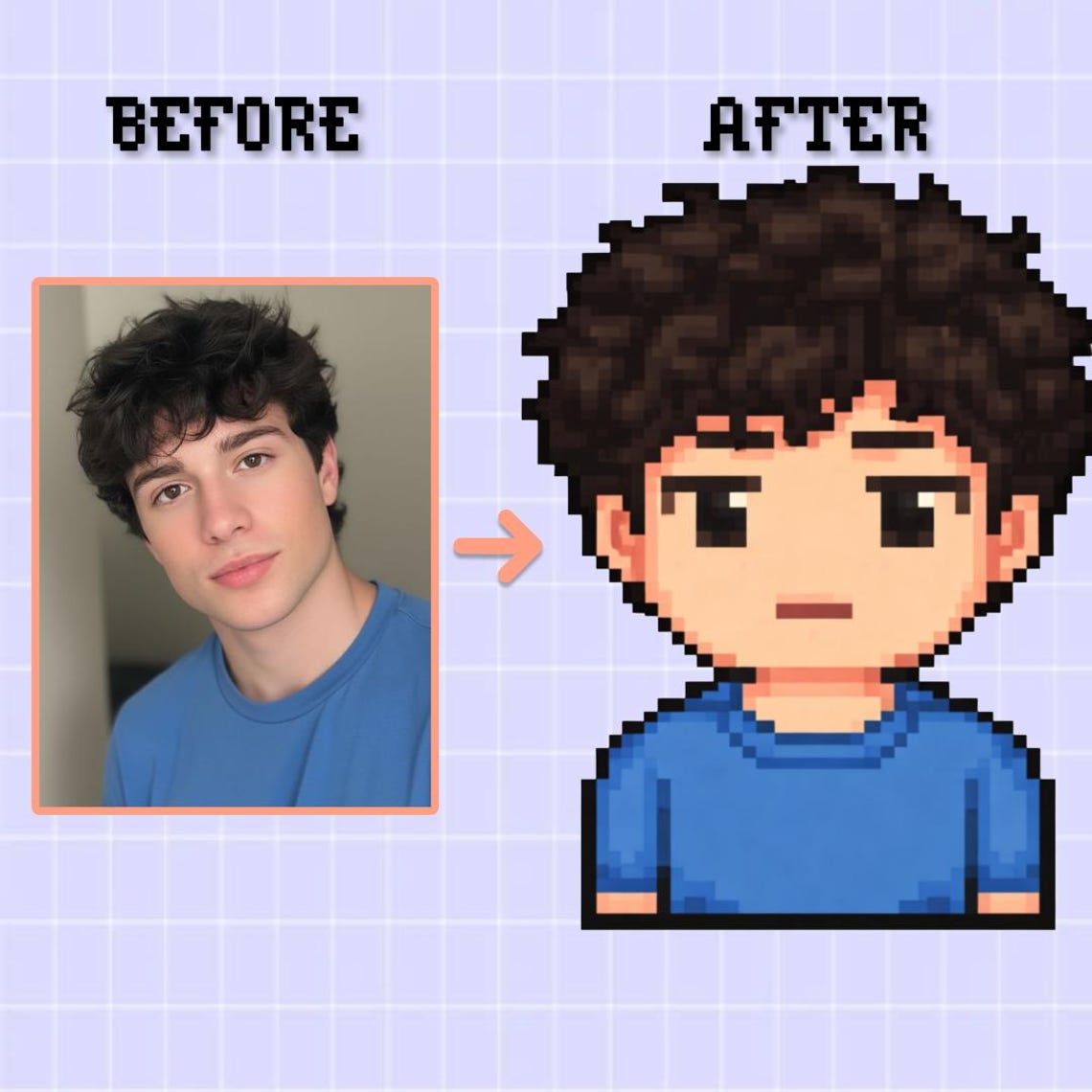 Custom Minimal Pixel Avatar PFP – Simple Pixel Art Profile Icon (PNG ...