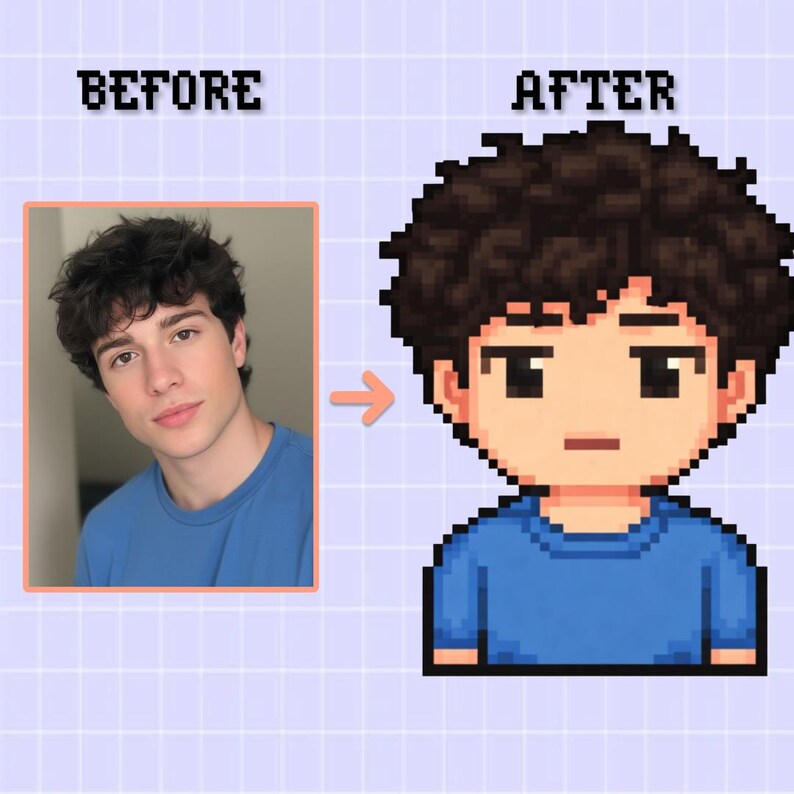 Custom Minimal Pixel Avatar PFP – Simple Pixel Art Profile Icon (PNG ...
