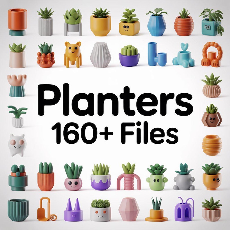 Buy 160+ Planters STL Bundle | 3D Print Plant Pots & Vases | Printable ...