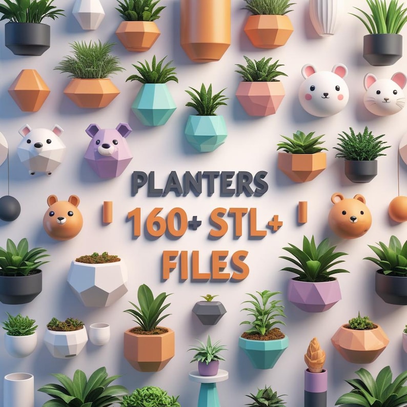 Buy 160+ Planters STL Bundle | 3D Print Plant Pots & Vases | Printable ...