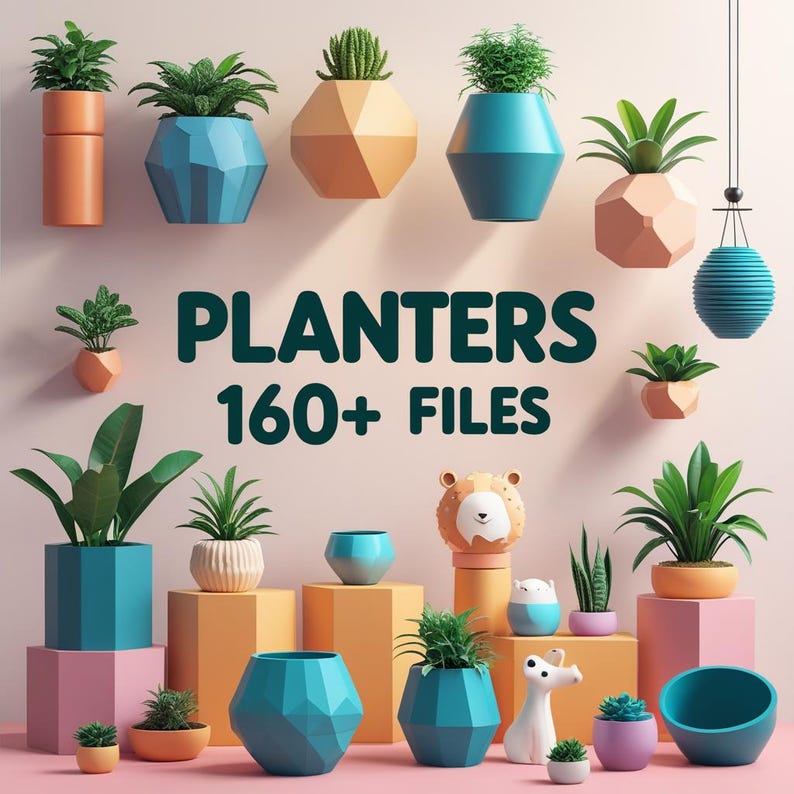160+ Planters STL Bundle | 3D Print Plant Pots & Vases | Printable ...