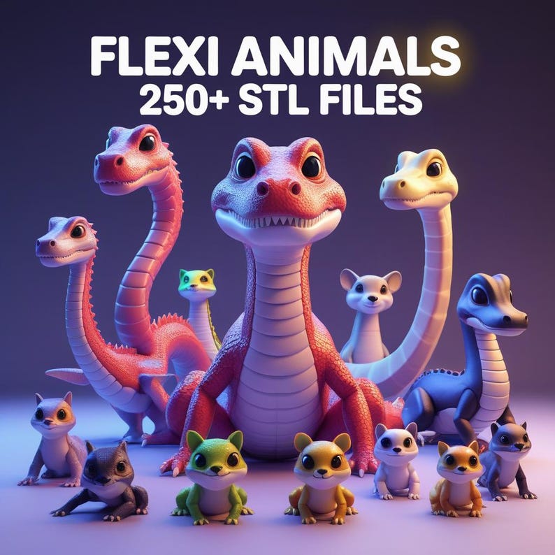 Flexi Animals 250+ 3D STL Bundle | Articulated 3D Print Files ...
