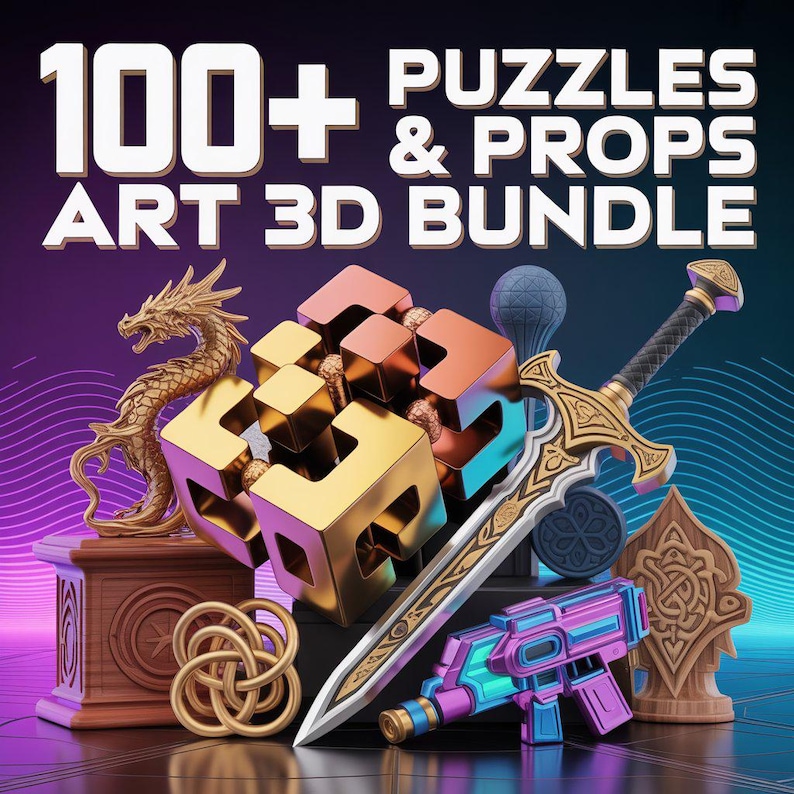 Puzzles & Props 100+ STL Files Bundle | Printable 3D Print Models Pack ...