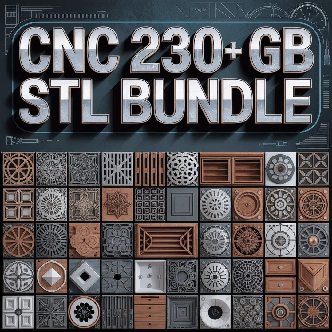 CNC STL Bundle 210+ GB| 3D Print Models Pack | Printable Industrial ...