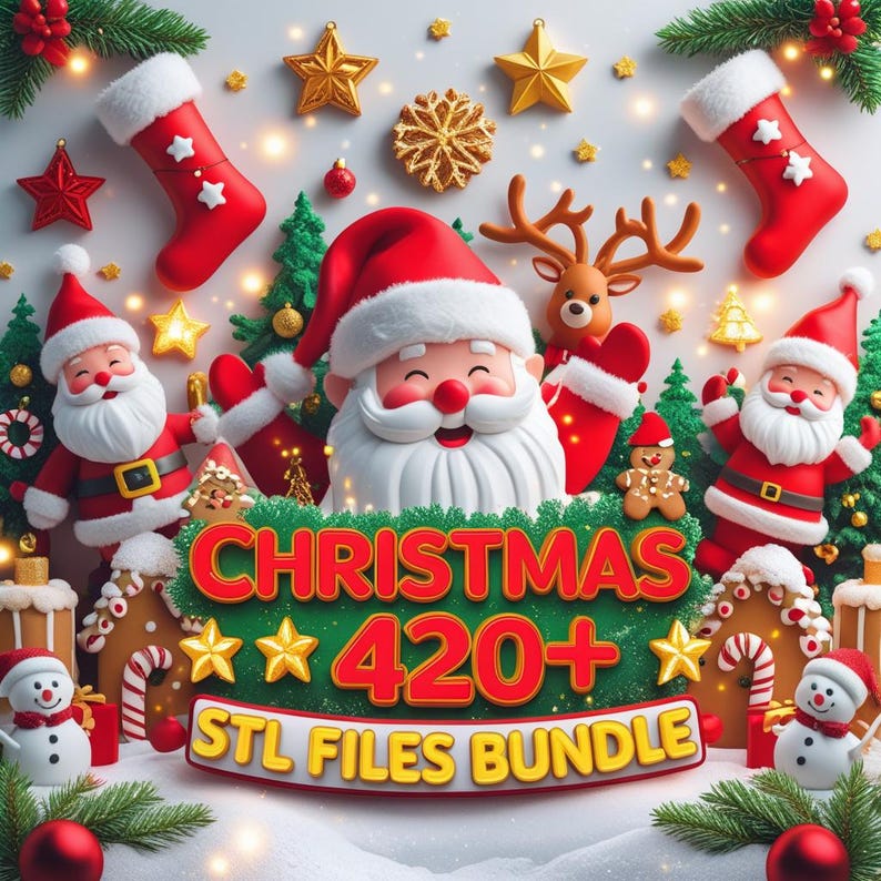 Christmas 420+ STL Bundle | 3D Print Files | Holiday Models Pack ...