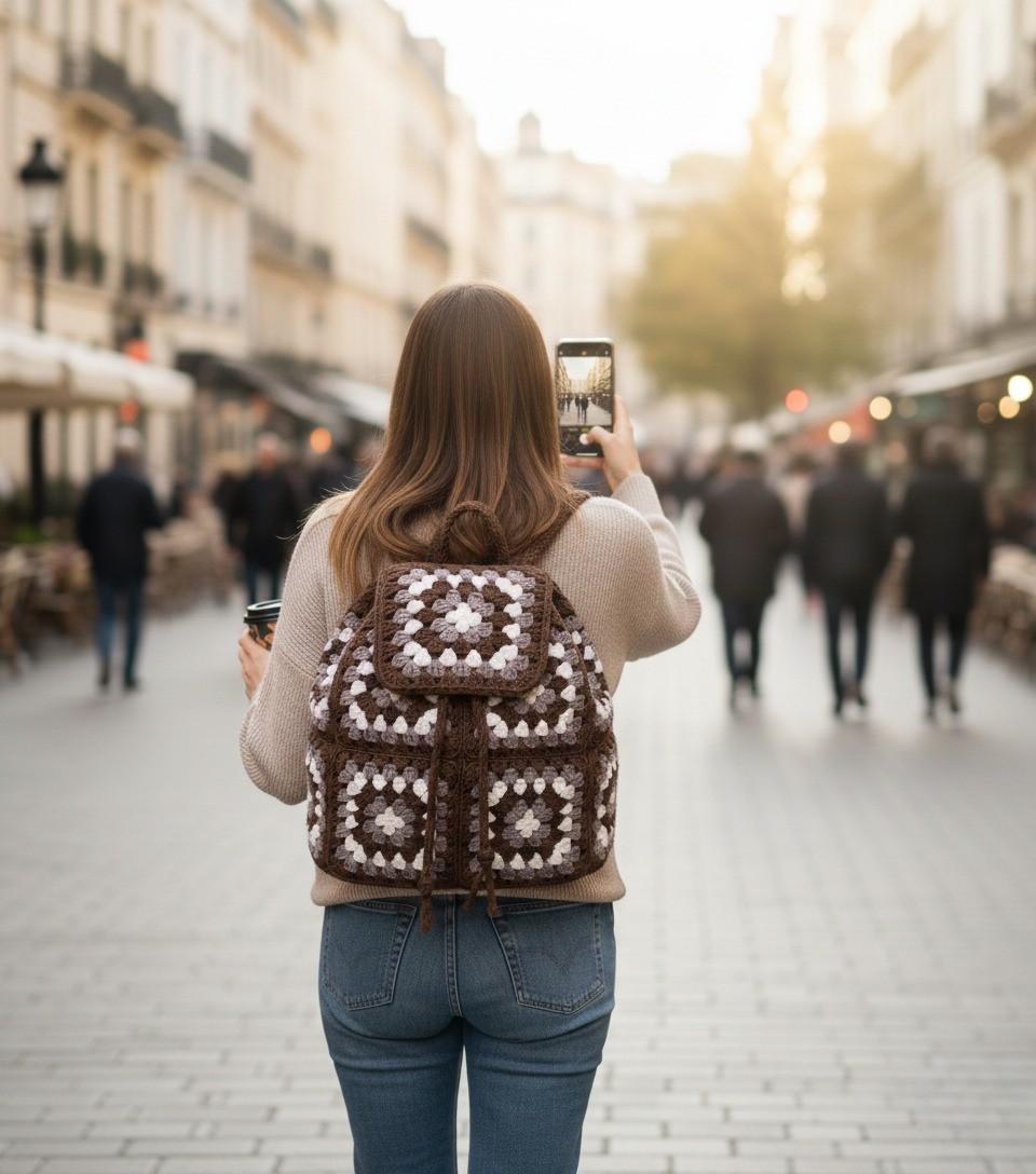 Granny Square Crochet Backpack Pattern PDF – Stylish Handmade Crochet ...