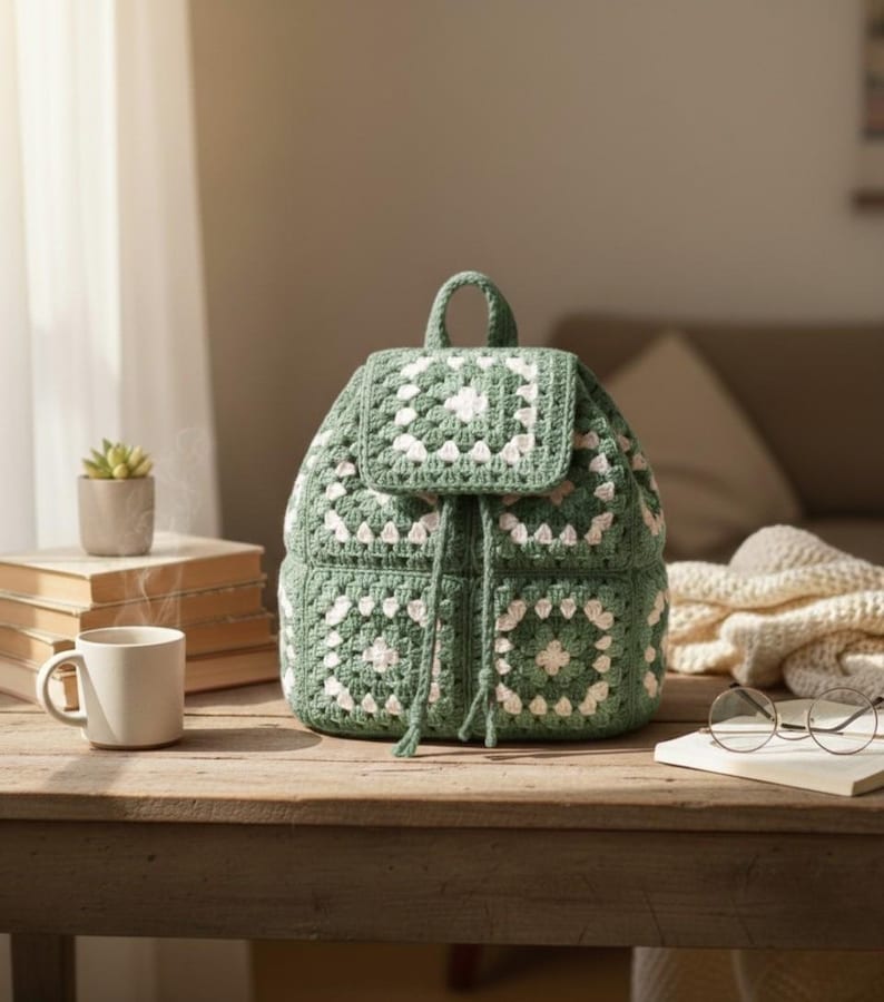 Granny Square Crochet Backpack Pattern PDF – Stylish Handmade Crochet ...
