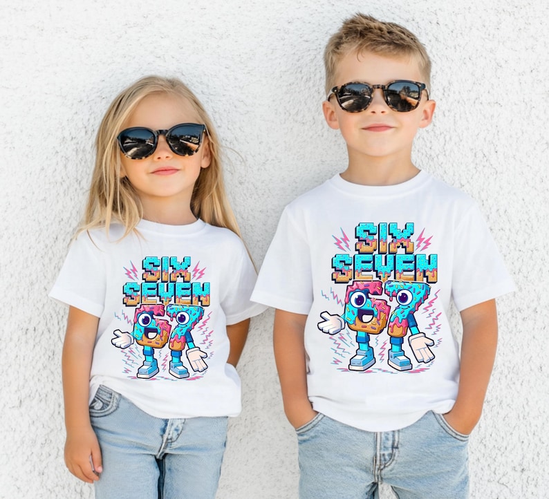 Steel a Brainrot Six Seven Brainrot Kids Gaming Meme Shirt, 6 7 Brain ...