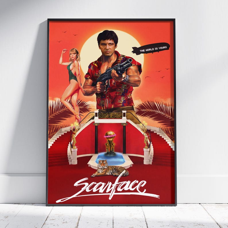Scarface Poster | Premium Matte Wall Art | Al Pacino Gangster Movie ...