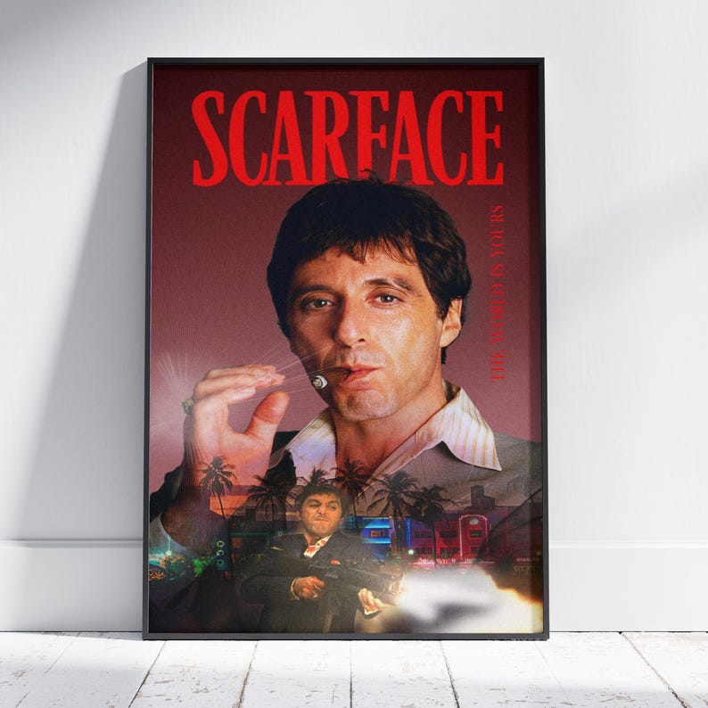 Scarface Poster | Premium Matte Wall Art | Al Pacino Gangster Movie ...
