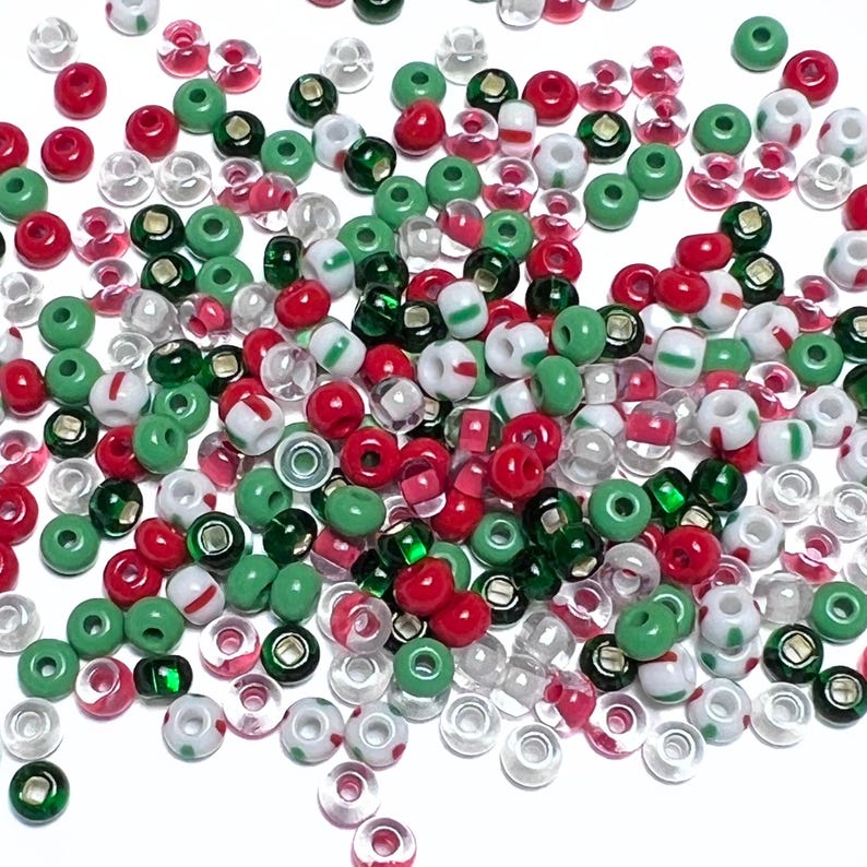 6/0 Christmas Elf | Custom Bead Mix | Czech Glass Seed Beads | 24 Grams ...