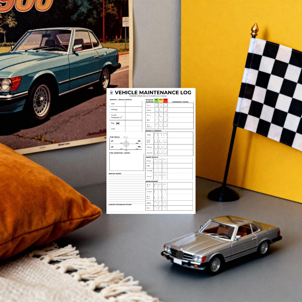 Car Maintenance Log Printable | Car Service Record Sheet | Car ...