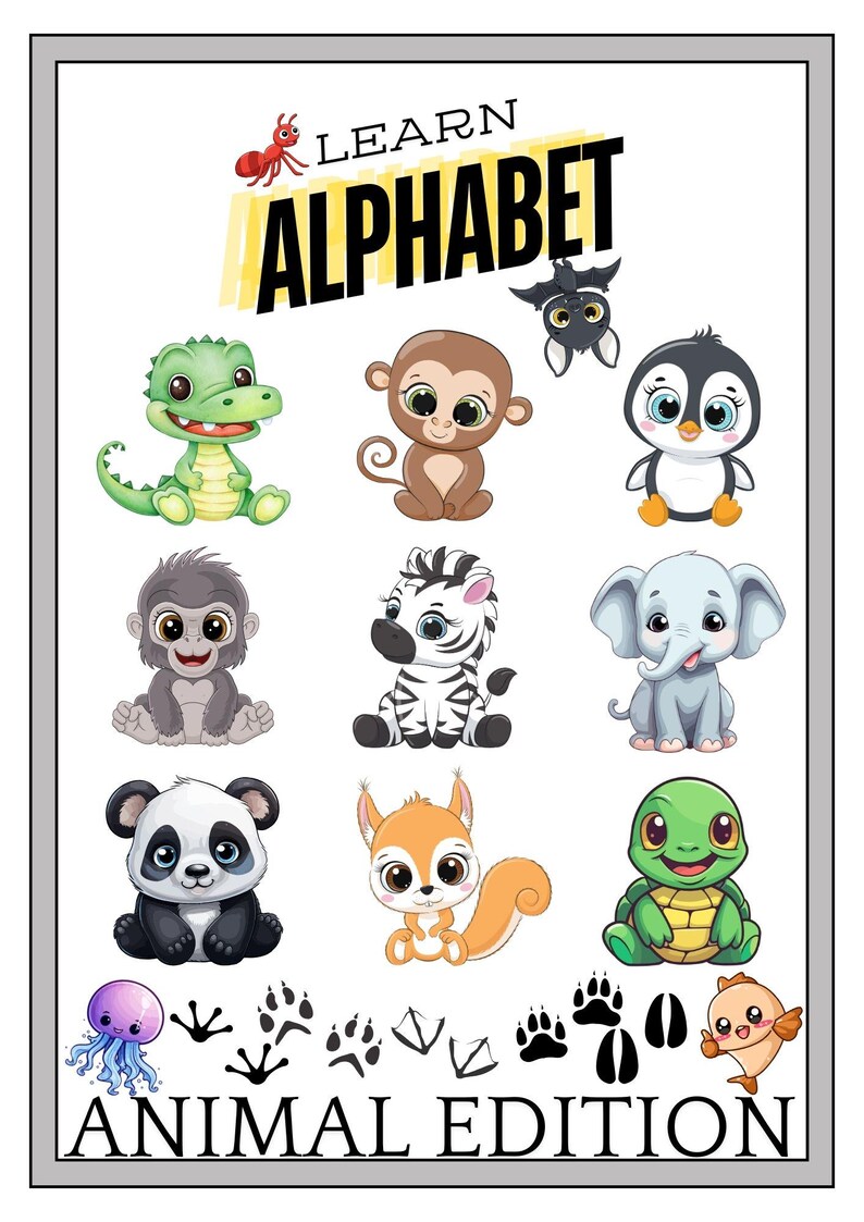 Alphabet Coloring Book With Animals | Learn to Write Letters (digital ...