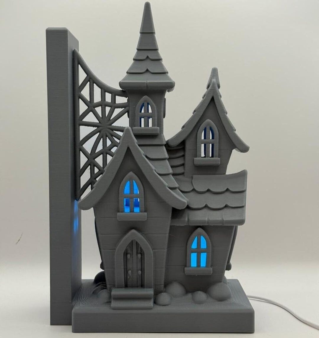 Witch House Bookend STL File - Illuminated Gothic Bookend - Etsy