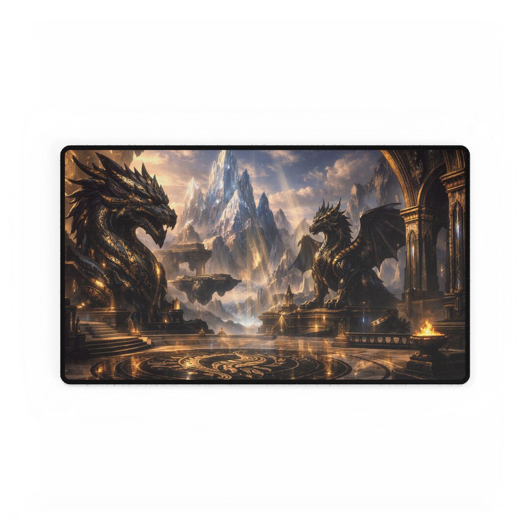 Mythical Dragon Fantasy Gaming Desk Mat : Large RPG Desk Pad, Tabletop ...