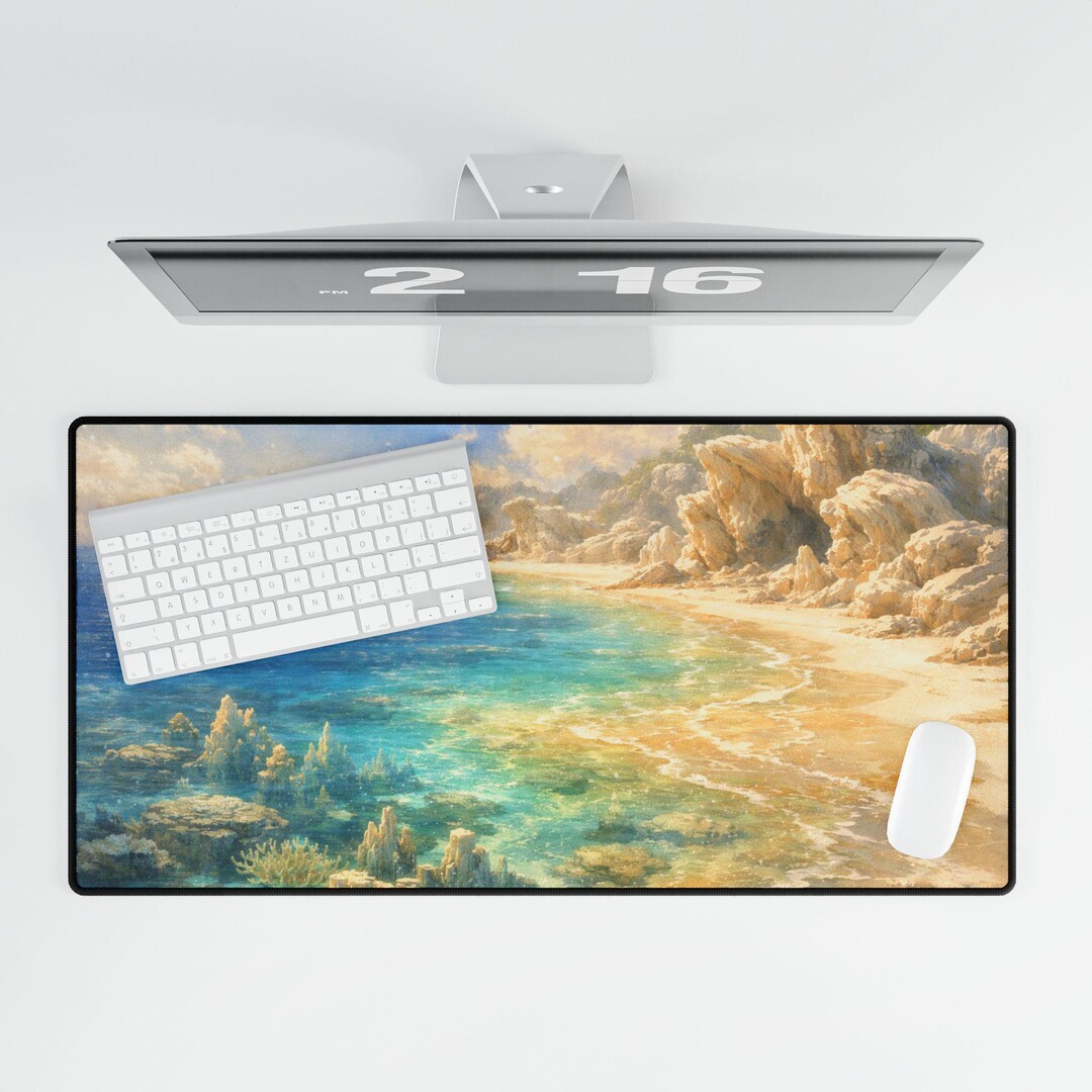 Crystal Blue Lagoon Fantasy Gaming Desk Mat : Large Extended Mouse Pad ...