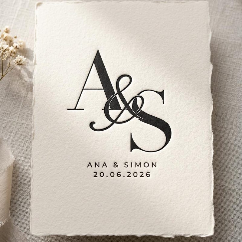 M and J Wedding Logo - Etsy